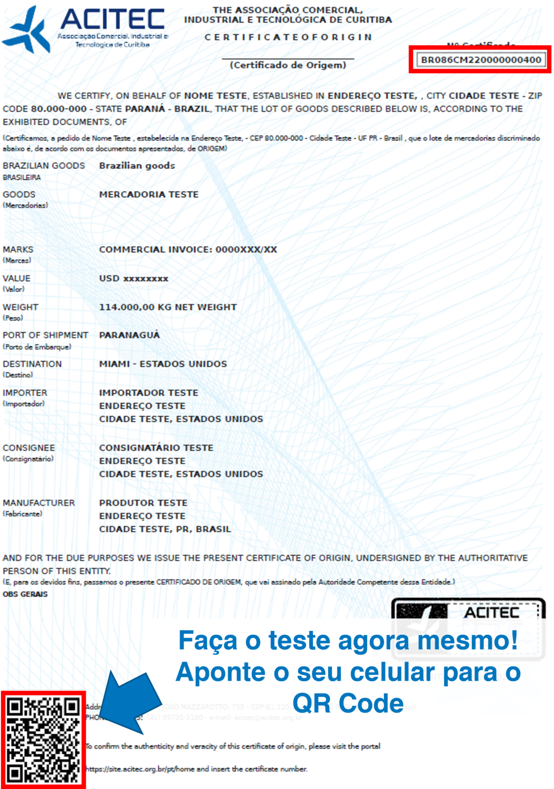 Certificado de Origem com IA em 1 seg - ACITEC